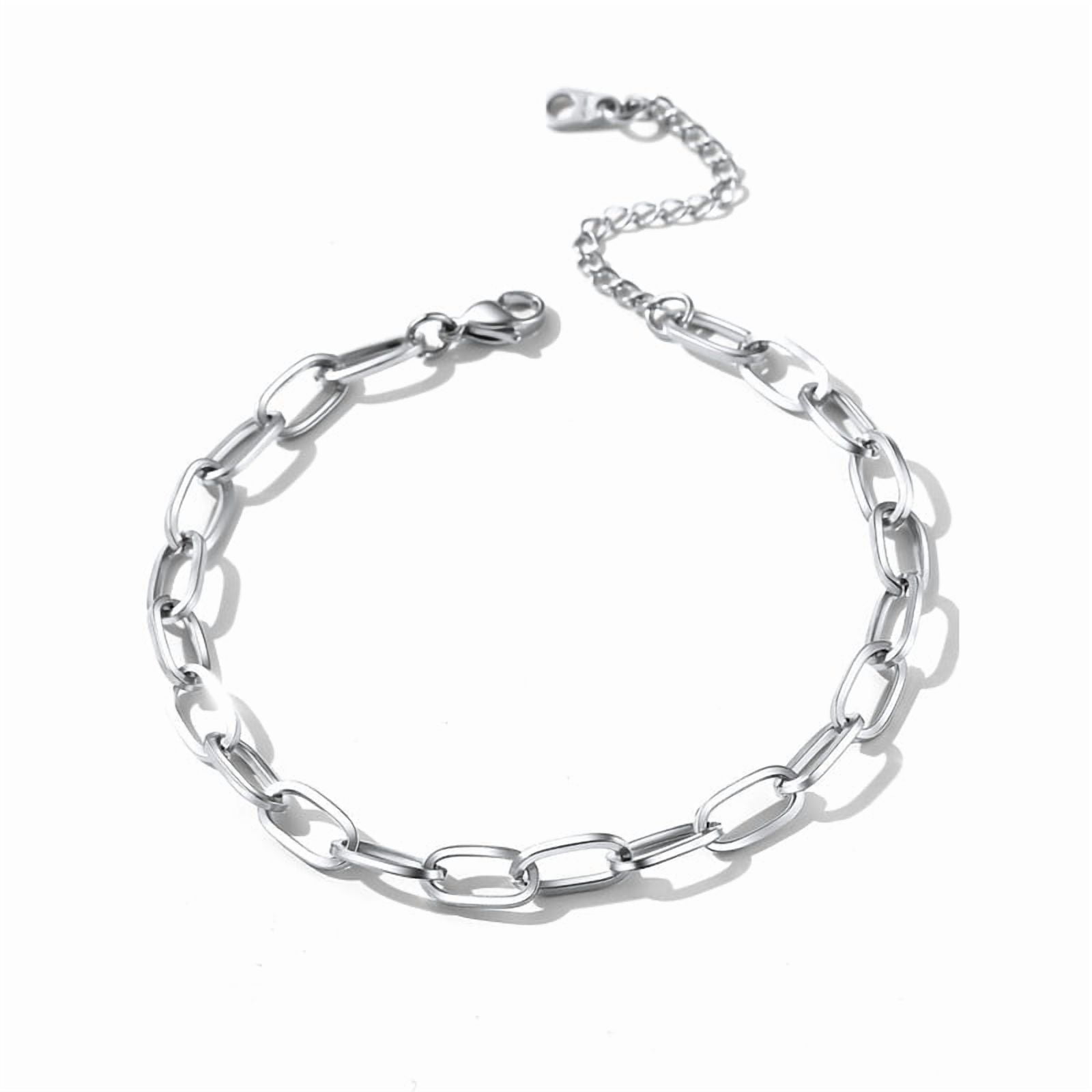 ChainsHouse Paperclip Link Anklets for Women Stainless Steel Waterproof ...
