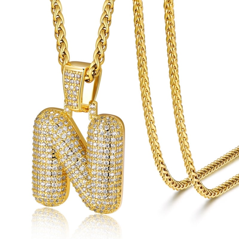 ChainsHouse 14k Gold Plated Initial Necklaces for Women Men Initial ...