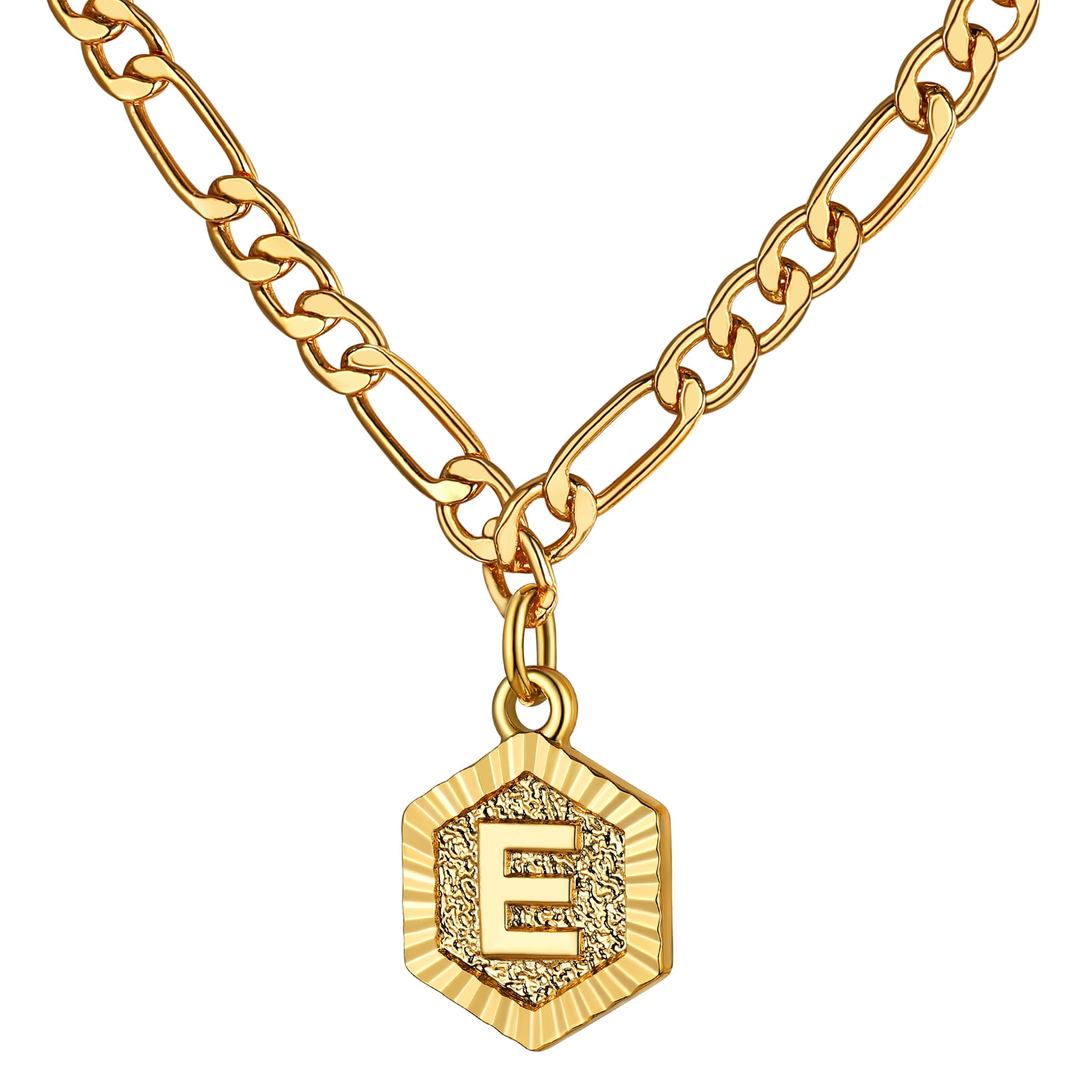 ChainsHouse 14k Gold Plated Initial Pendant Necklaces for Women with Letter E Necklace Jewelry ...