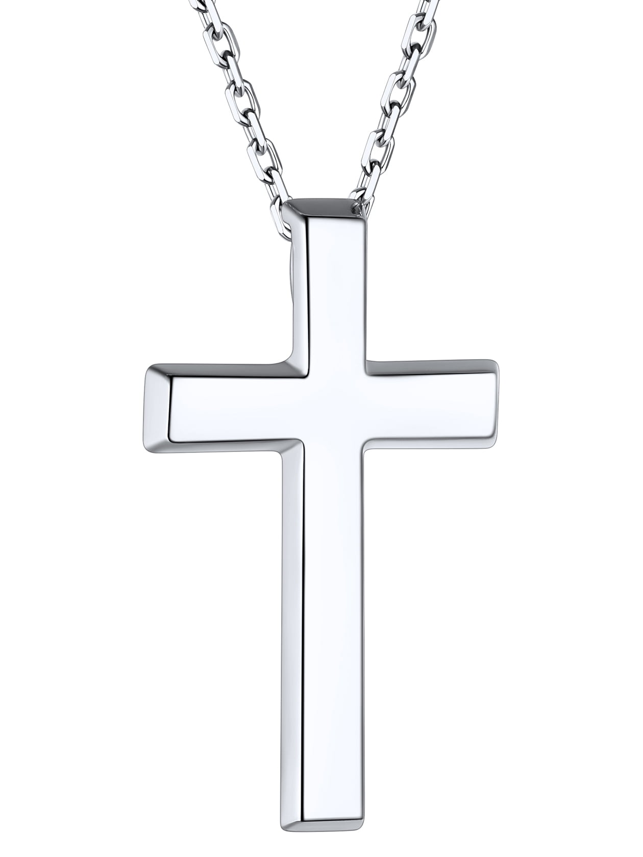 ChainsHouse Silver Cross Necklace for Women Religious Crucifix Pendent ...