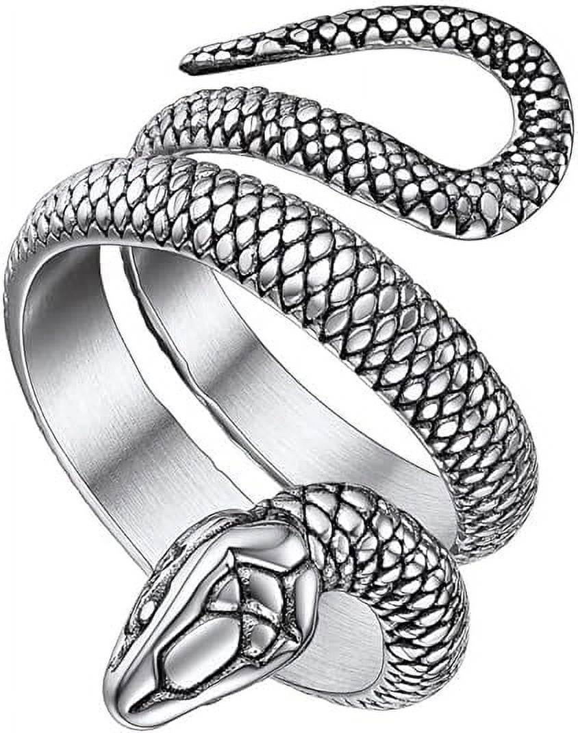 ChainsHouse Snake Ring for Women Men,Stainless Steel Retro Punk Gothic Jewelry Antique Octopus ...