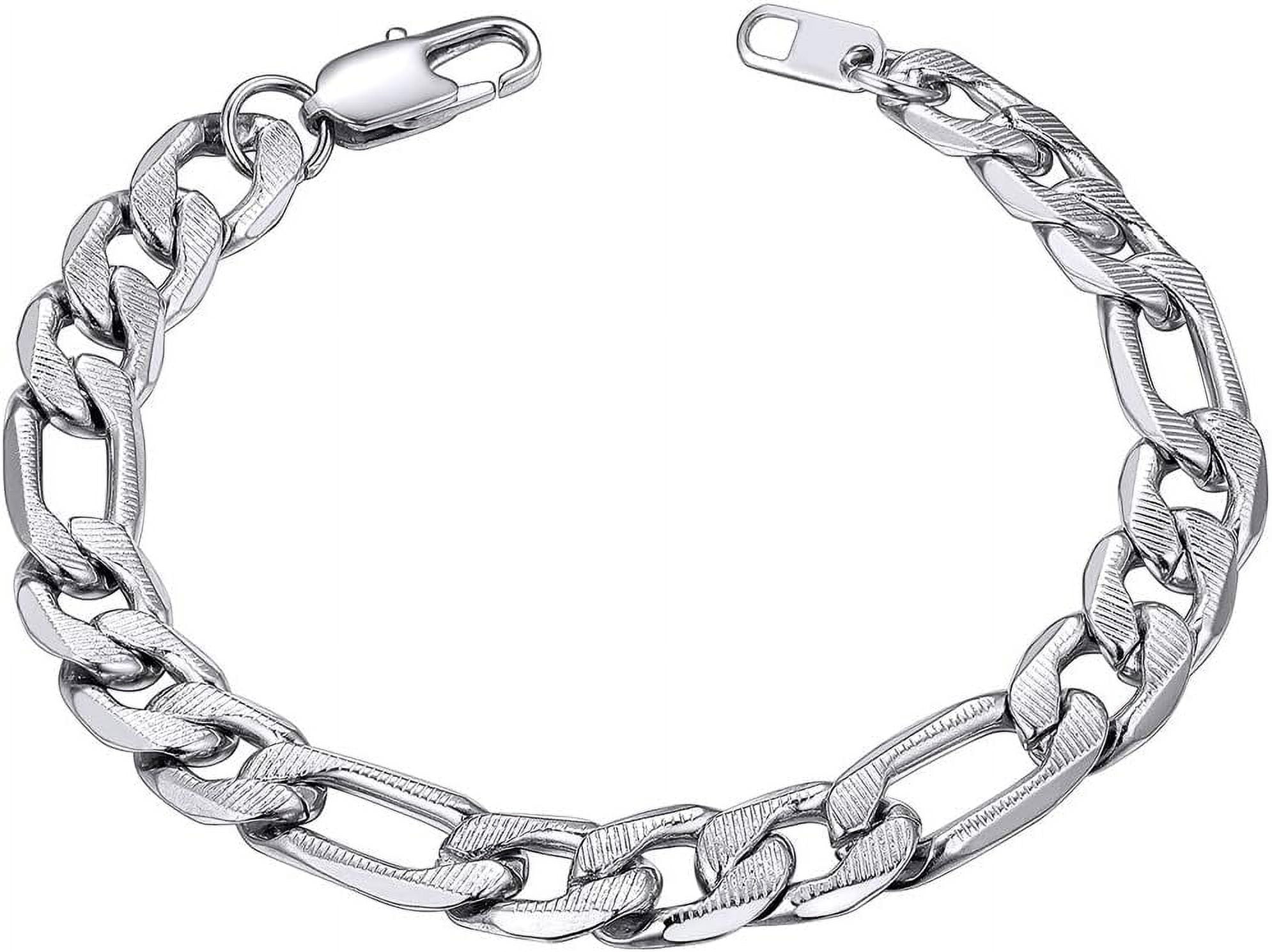 ChainsHouse Figaro Link Bracelets for Women Men 9mm Satinless Steel Hypoallergenic Jewelry Gift ...