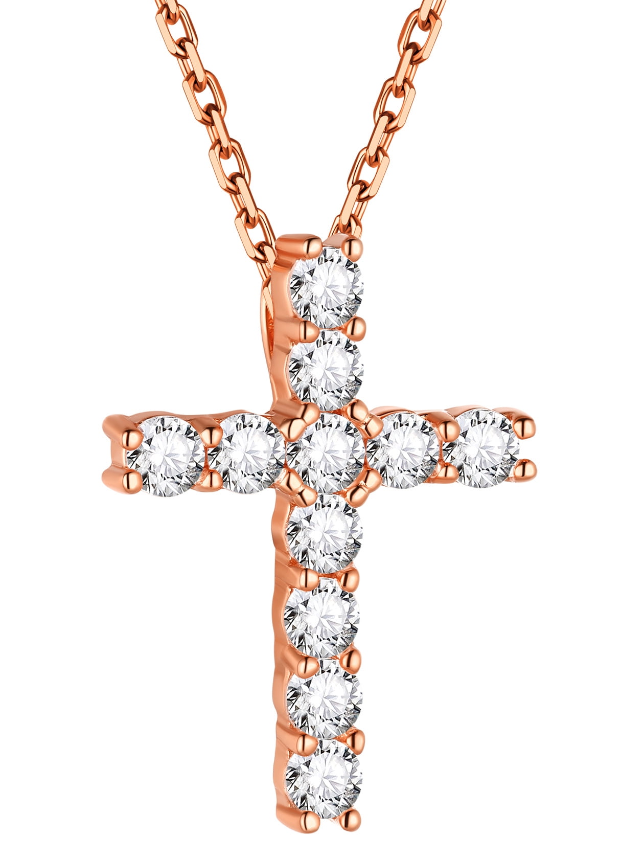 ChainsHouse Sterling Silver Diamond Cross Necklace for Women/Men ...