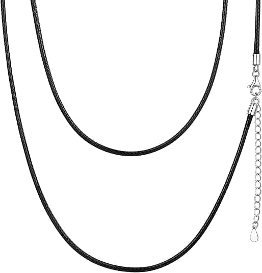 ChainsHouse Thin Woven Wax Rope Necklaces for Women Men Braided Leather ...