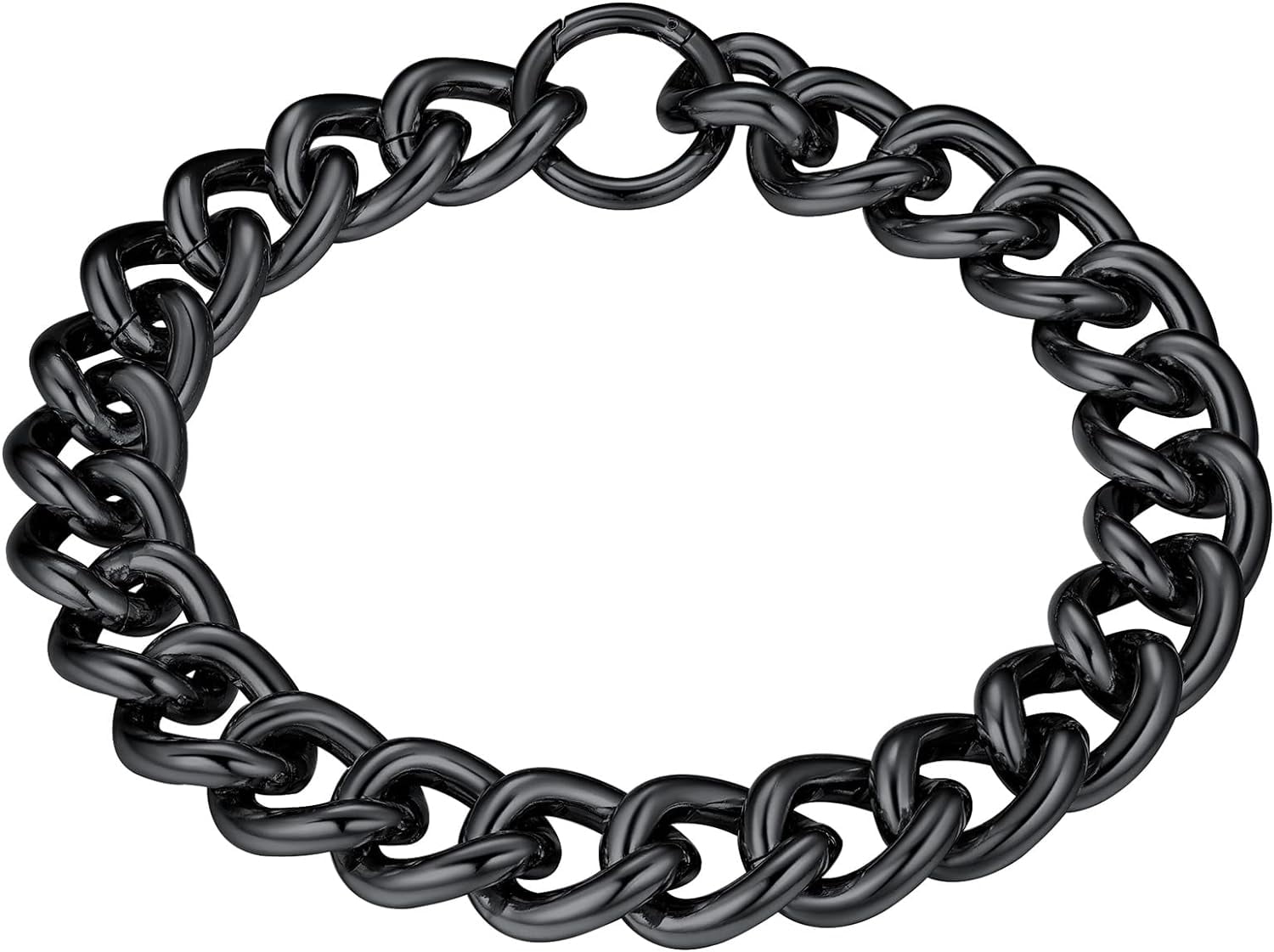 ChainsHouse Women's Cuban Link Necklaces 14k Gold Plated/Black Trendy Chain Jewelry Birthday ...