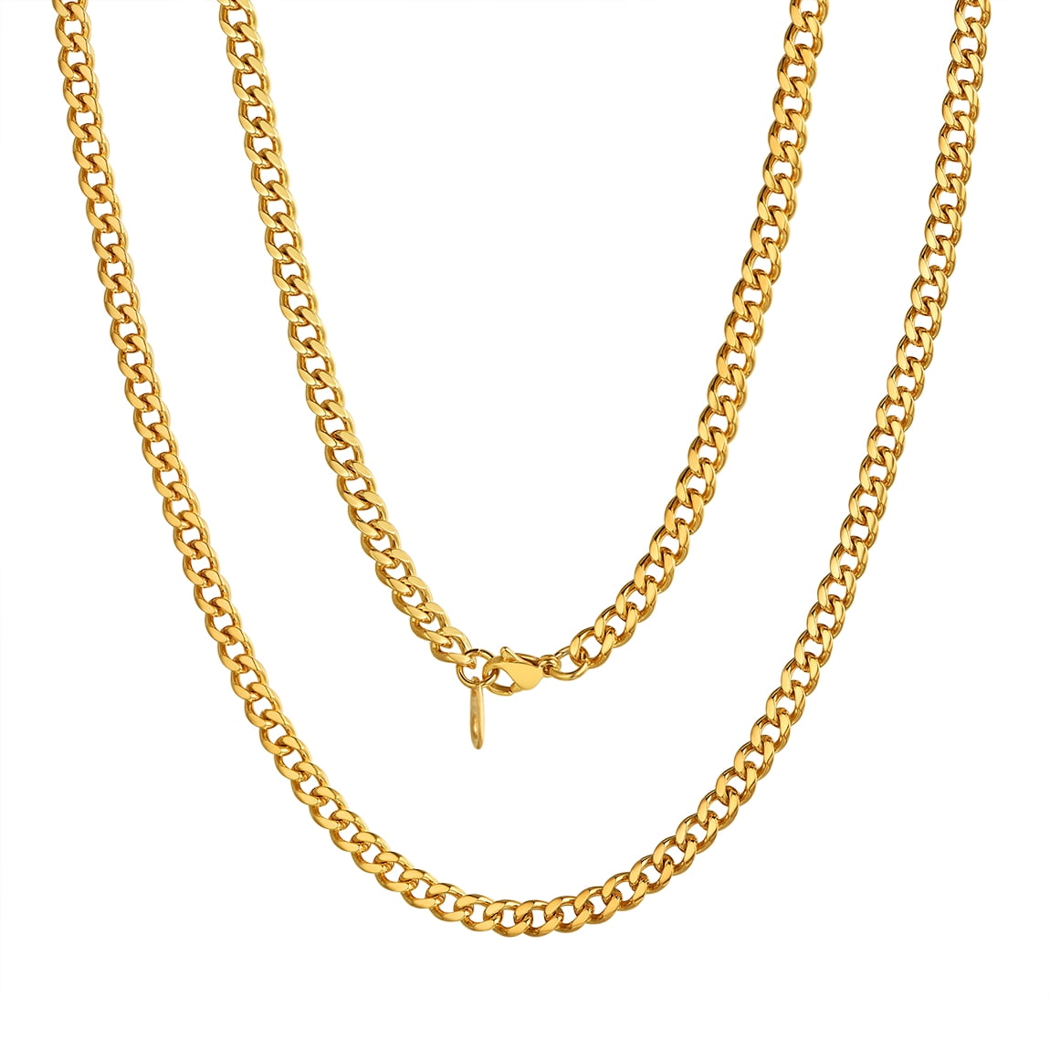 ChainsProMax 18k Gold Plated Cuban Link for Men 4.8mm Mens Chains 18 ...