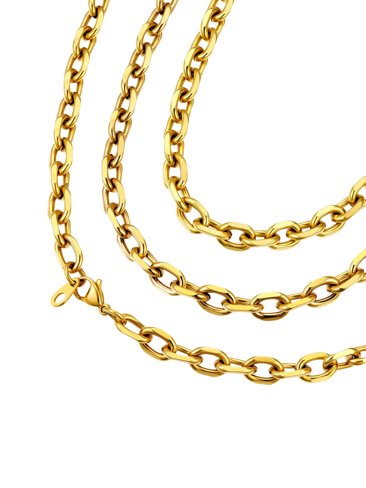 ChainsProMax 3mm/5mm/7mm/12mm Rolo Cable Chain Stainless Steel Chain ...