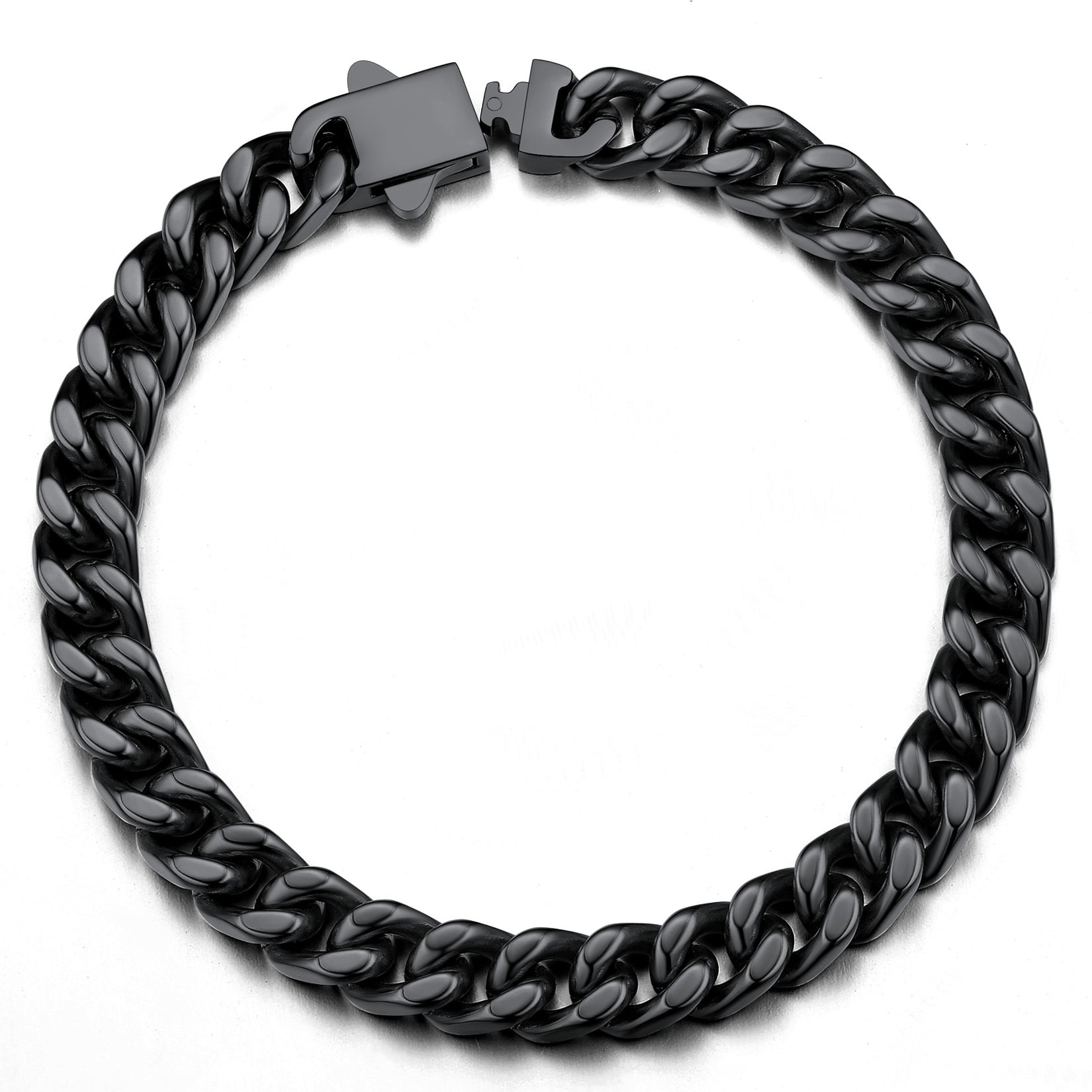 ChainsProMax Black Necklace for Men 7mm Wide 9inch Mens Bracelets Chain ...