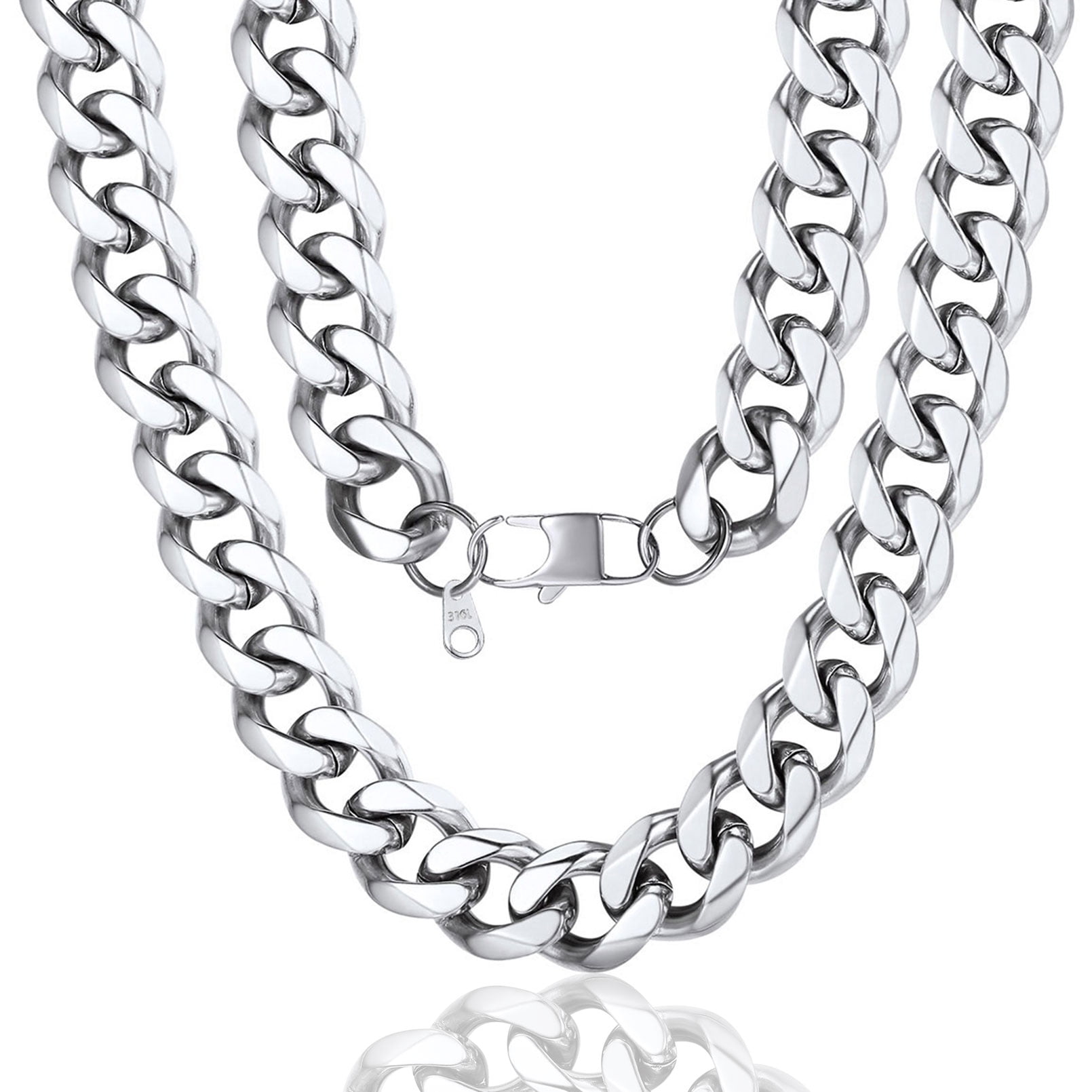 ChainsProMax Cuban Chain for Men Stainless Steel Neck Chain 12mm 22 ...