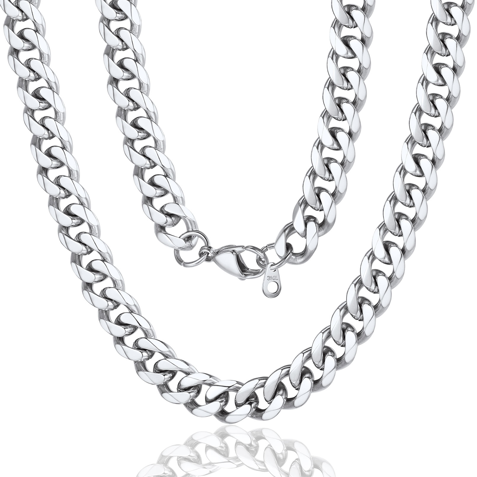 ChainsProMax Cuban Chain for Men Stainless Steel Neck Chain 9mm 20 inch ...