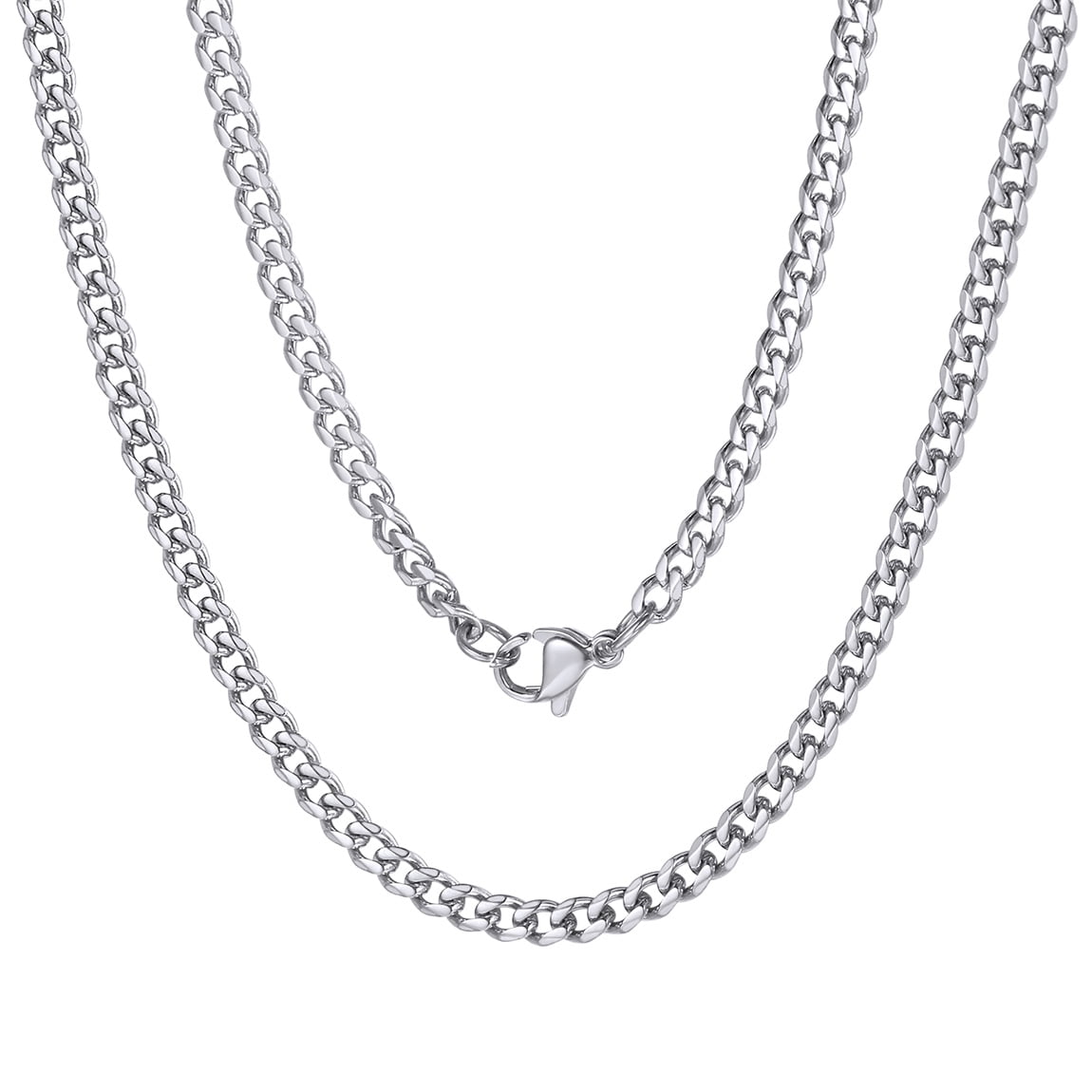 ChainsProMax Curb Cuban Link Chain Stainless Steel Necklace Men 22 inch ...