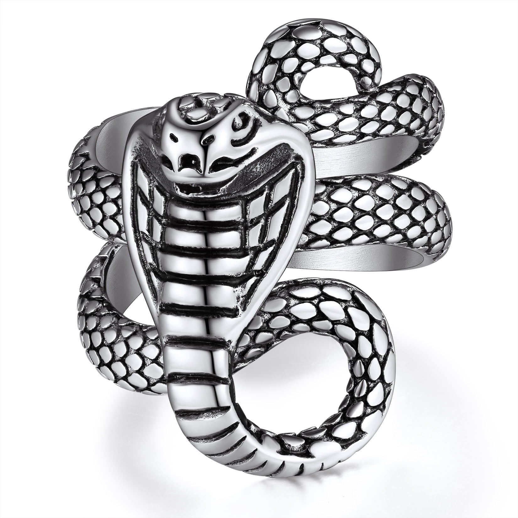 ChainsProMax Gothic Rings for Men Size 11 Snake Jewelry Stainless Steel ...