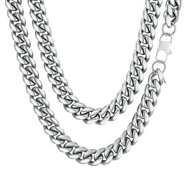 Bandmax 4MM Cuban Link Chain Necklace for Men Women Stainless Steel ...