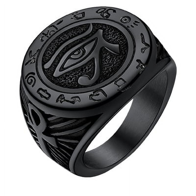 ChainsProMax Men Ancient Egyptian Eye of Ra Horus Ankh Cross Ring ...