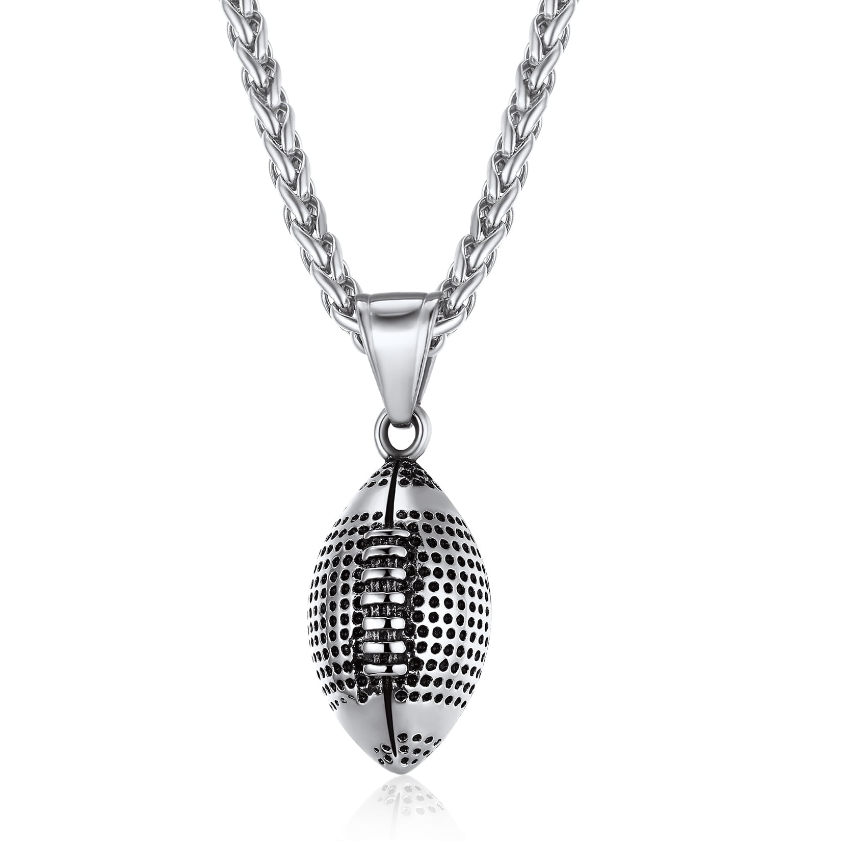 "ChainsProMax 316L Stainless Steel Men's Sports Ball Necklace, Football ...