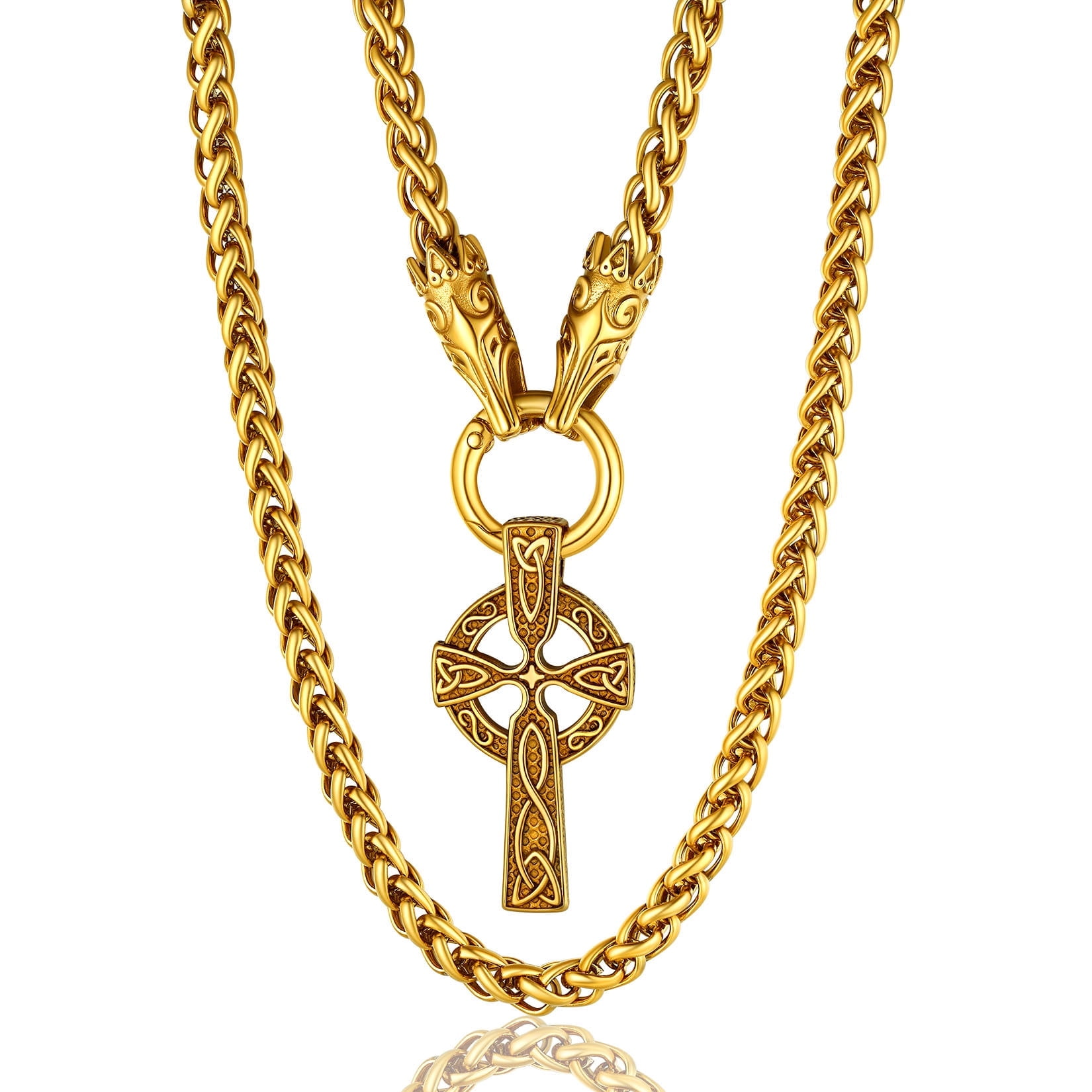 ChainsProMax Men Chunky Viking Celtic Necklace, with 28inches Chain ...