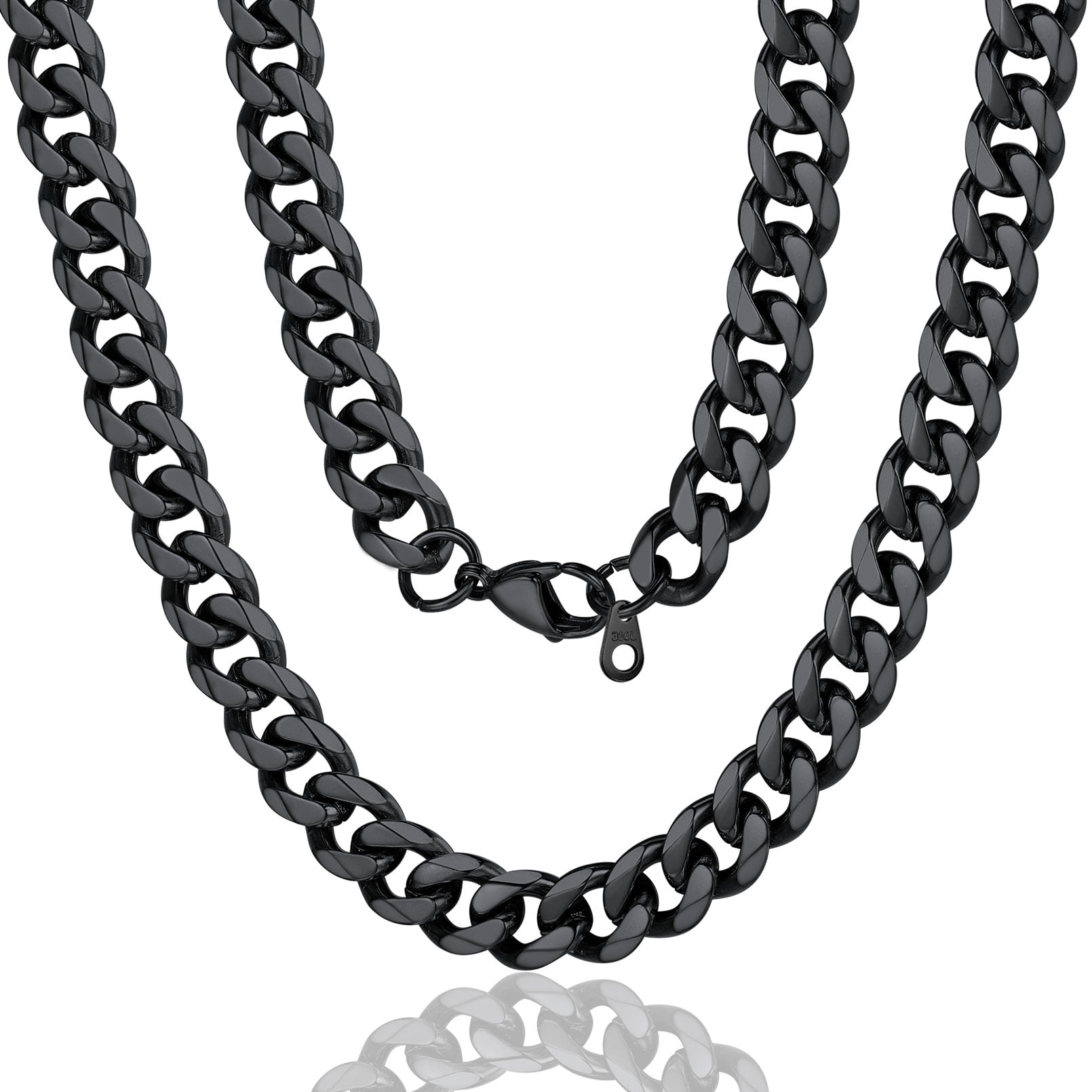 ChainsProMax Men Cuban Link Chain Necklace 9mm 20 inch 316L Stainless ...