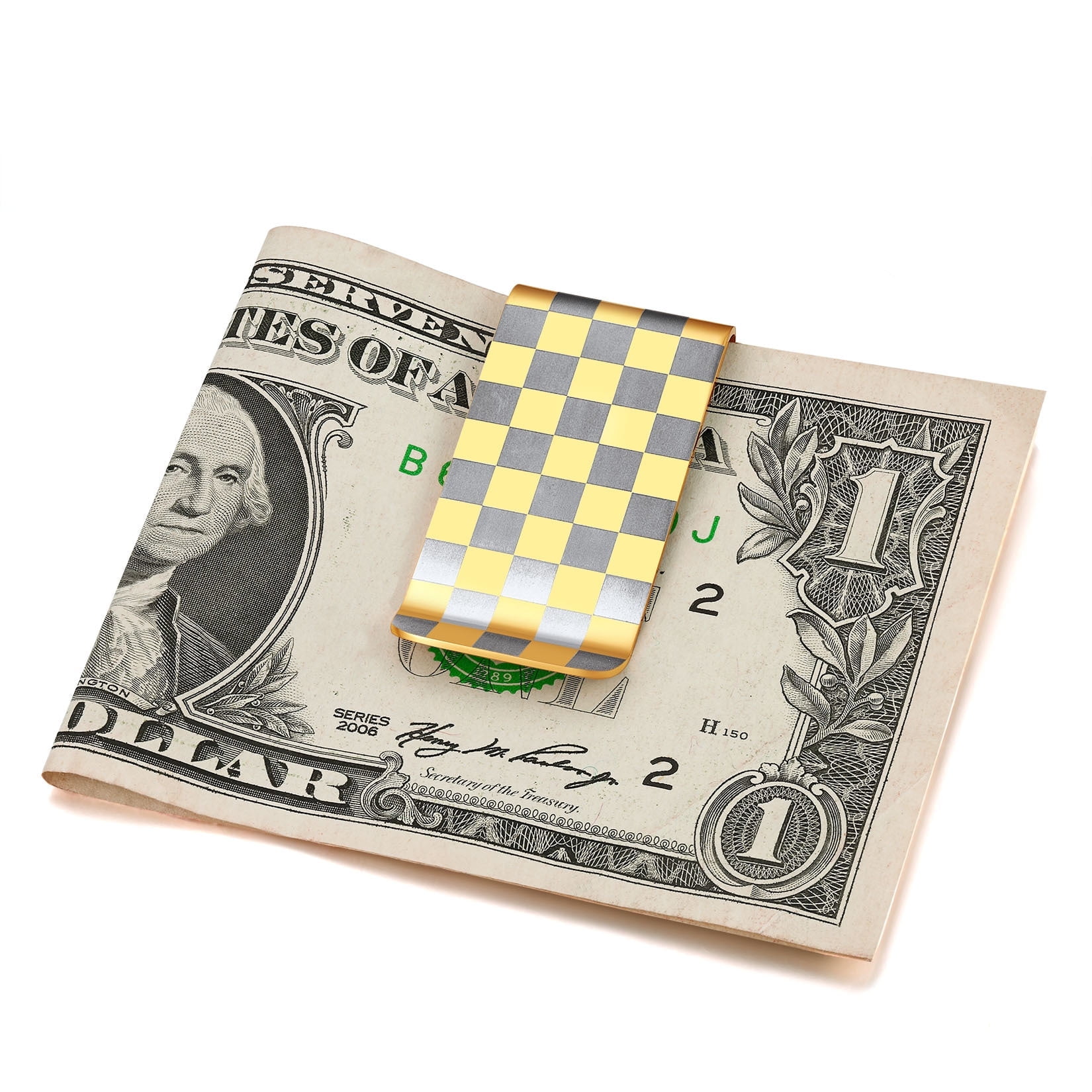 ChainsProMax Men Money Clip Box Pattern Stainless Steel Gold Plated ...