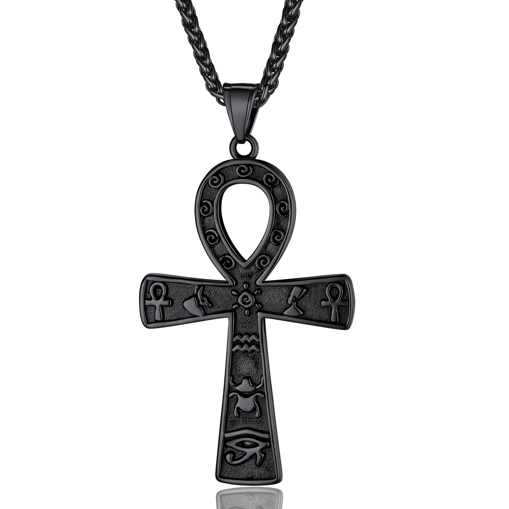 ChainsProMax Mens Stainless Steel Ankh Cross Necklace, Egyptian Jewelry ...