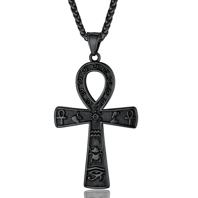 ChainsProMax Men Stainless Steel Ankh Cross Necklace, Egyptian Jewelry ...