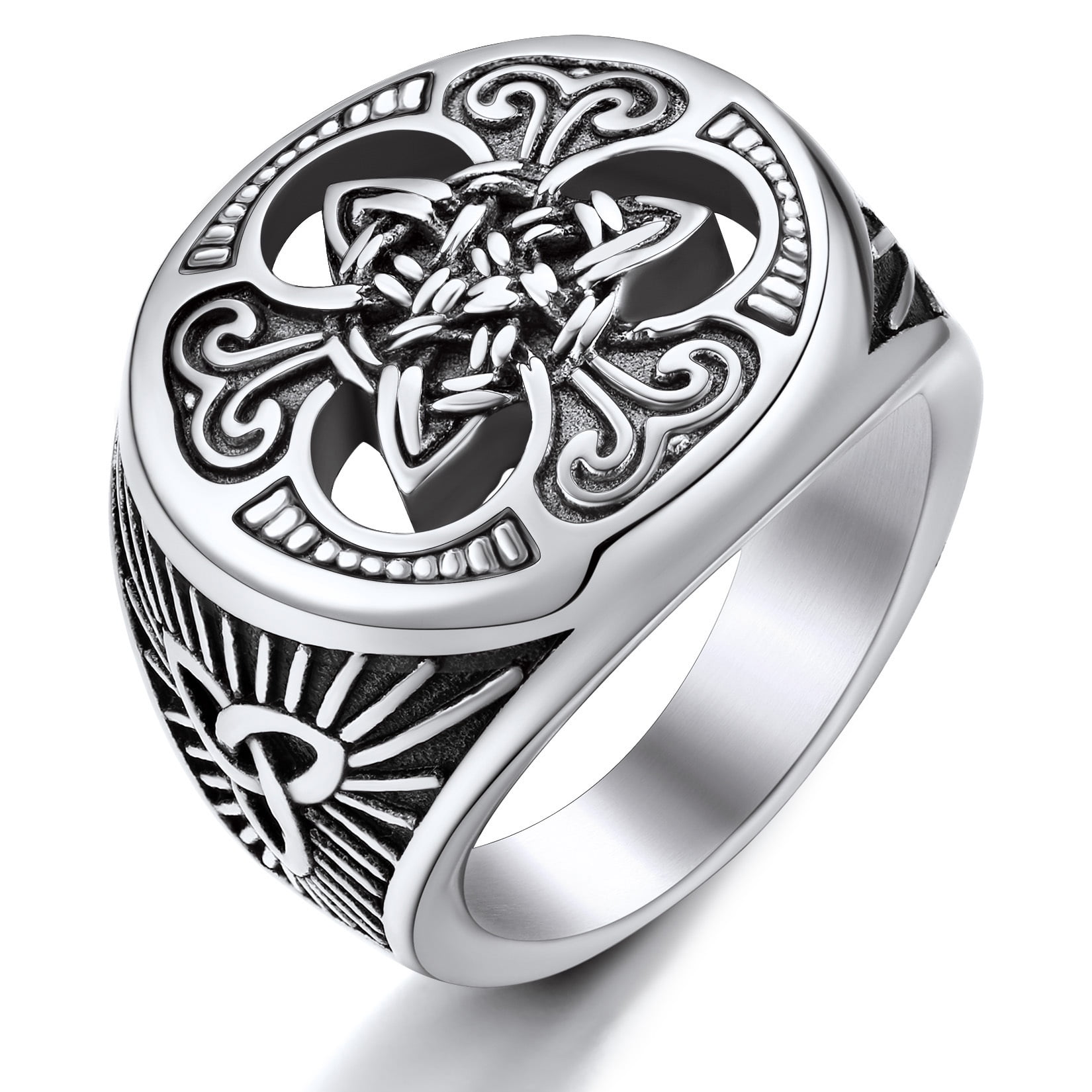 ChainsProMax Men Viking Celtic Ring Norse Rune Spirit Rings Stainless ...