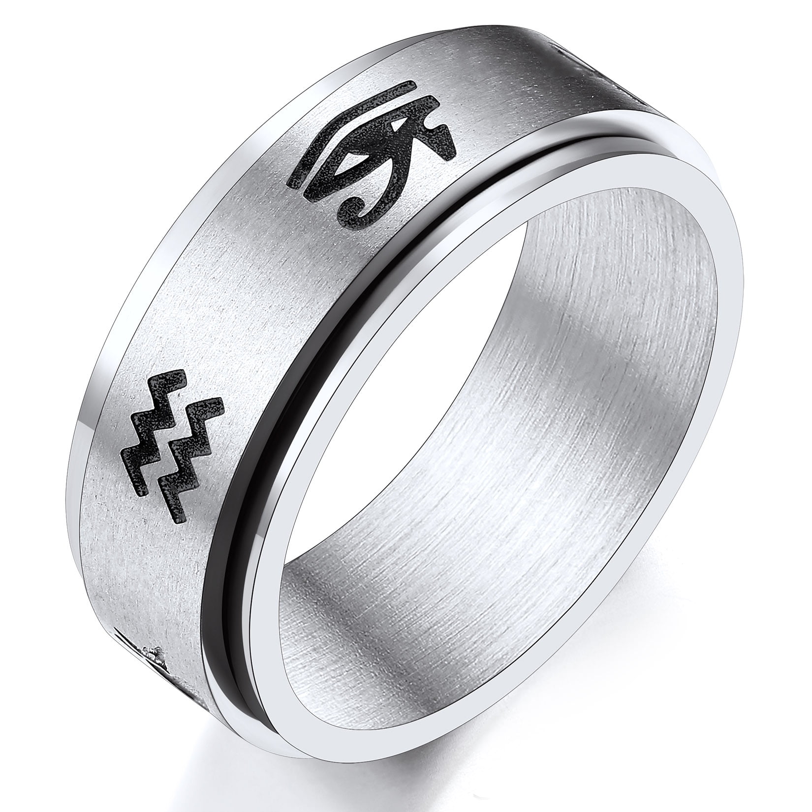 ChainsProMax Men/Women Ankh Cross Eye of Ra Rings, Egyptian Jewelry ...