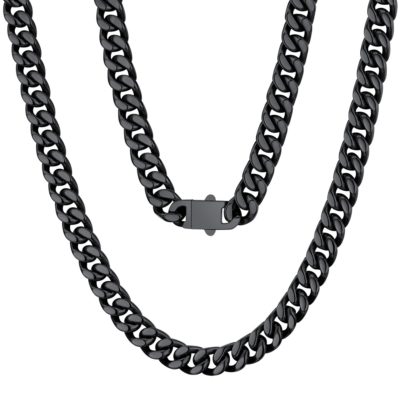ChainsProMax Mens Black Necklace 22inch Black Chain Mens Curb Chain ...