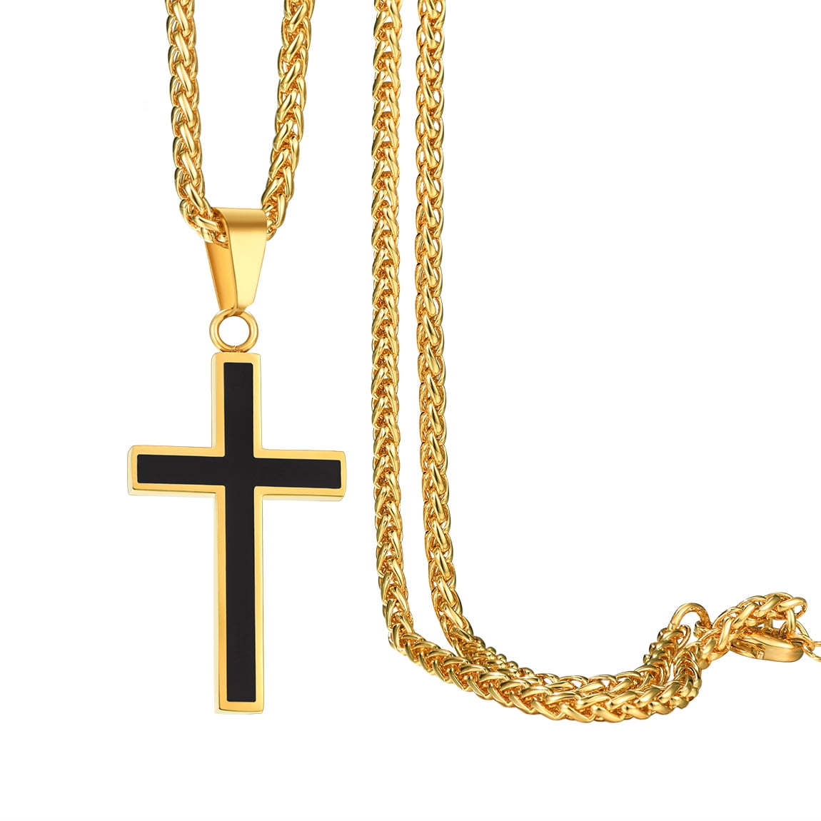 ChainsProMax Mens Christian Cross Pendant Necklace-22+2" Chain ...