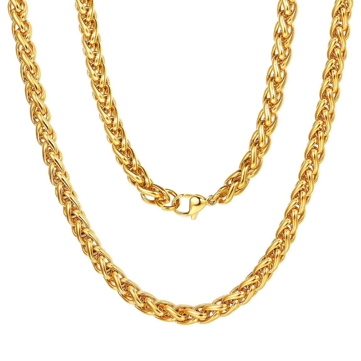 ChainsProMax Mens Gold Plated Chain Necklace 6mm 20 inch Sturdy Male ...