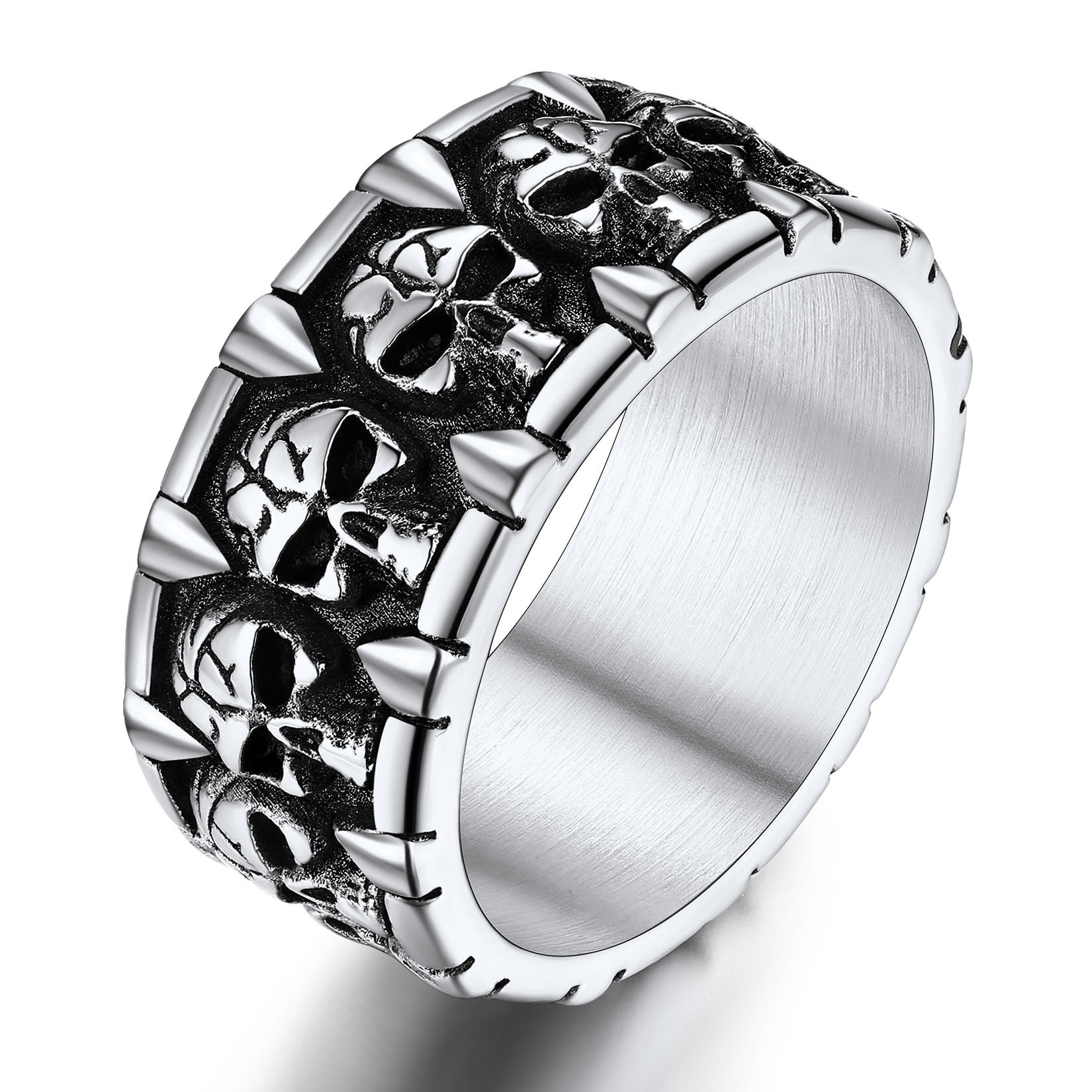 ChainsProMax Mens Rings Stainless Steel Skull Ring Size 11 Skeleton ...