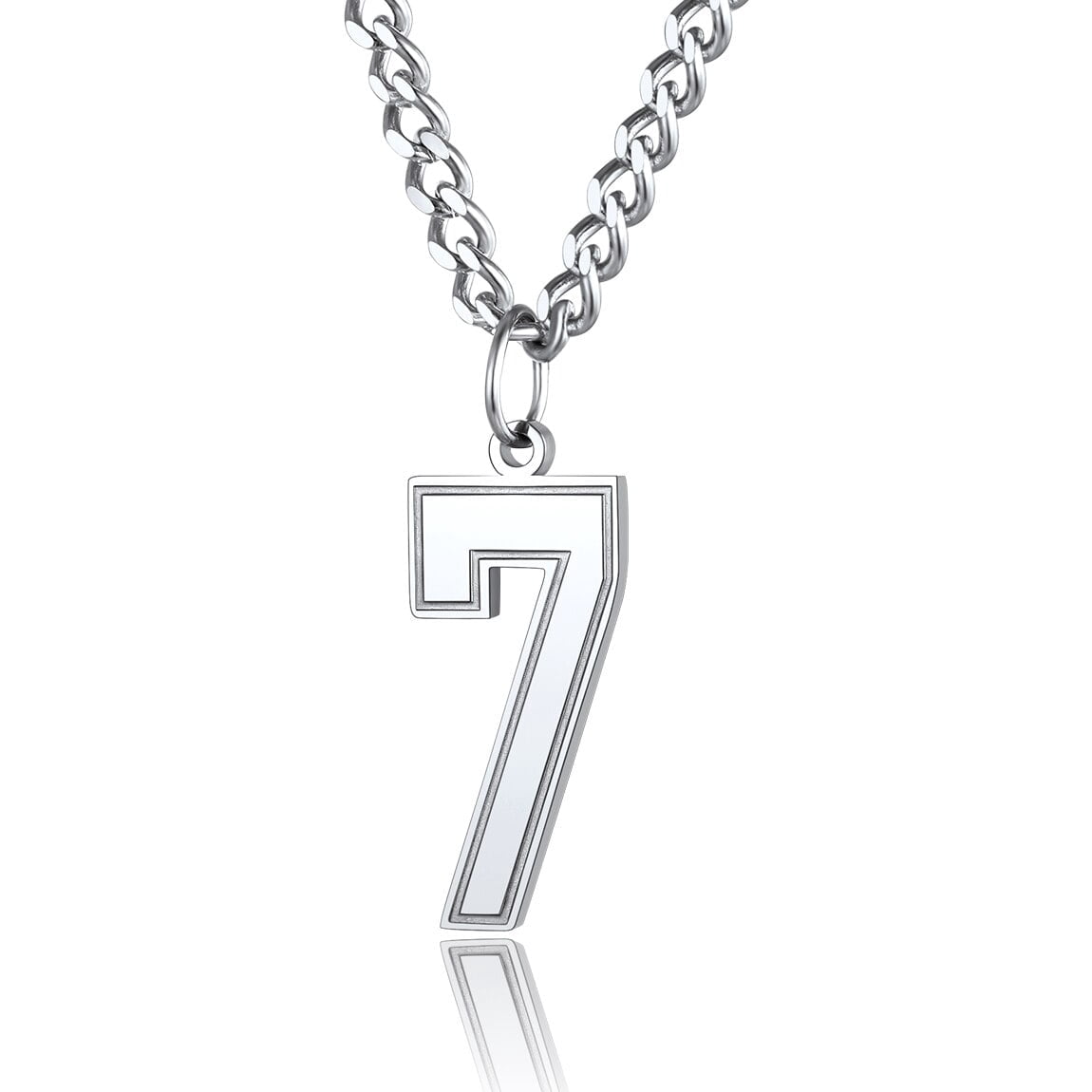 ChainsProMax Number 7 Pendant Necklace Men Stainless Steel Lucky ...
