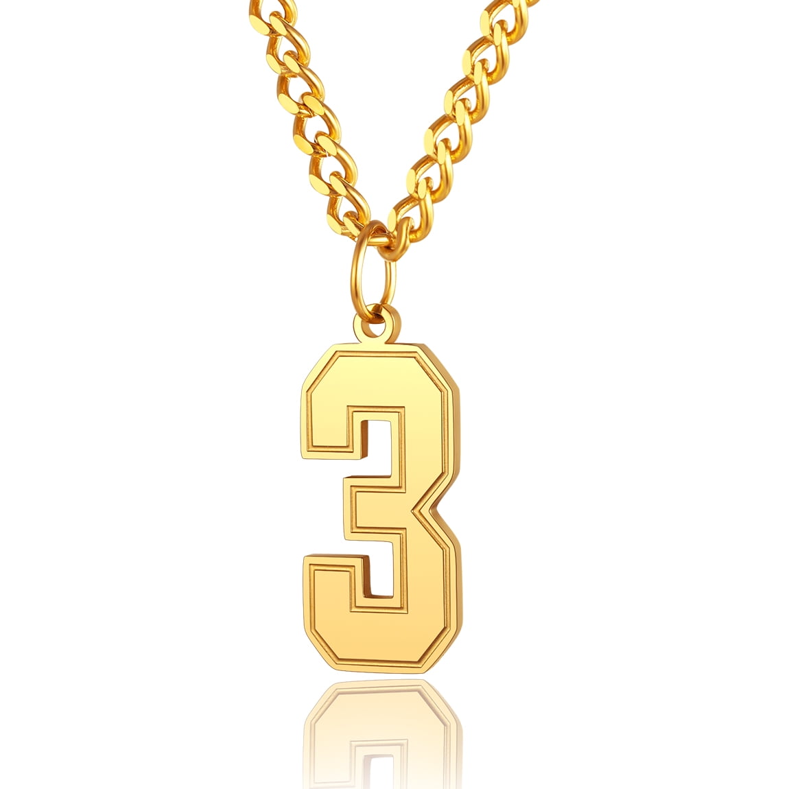 ChainsProMax Numbers Chain 3 Charms with Chain Athlete Gift Hiphop ...