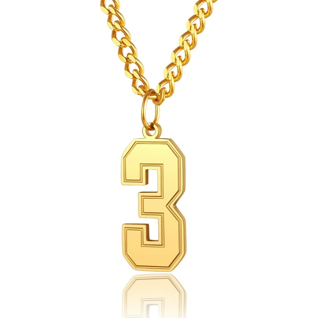 ChainsProMax Numbers Chain 3 Charms with Chain Athlete Gift Hiphop ...