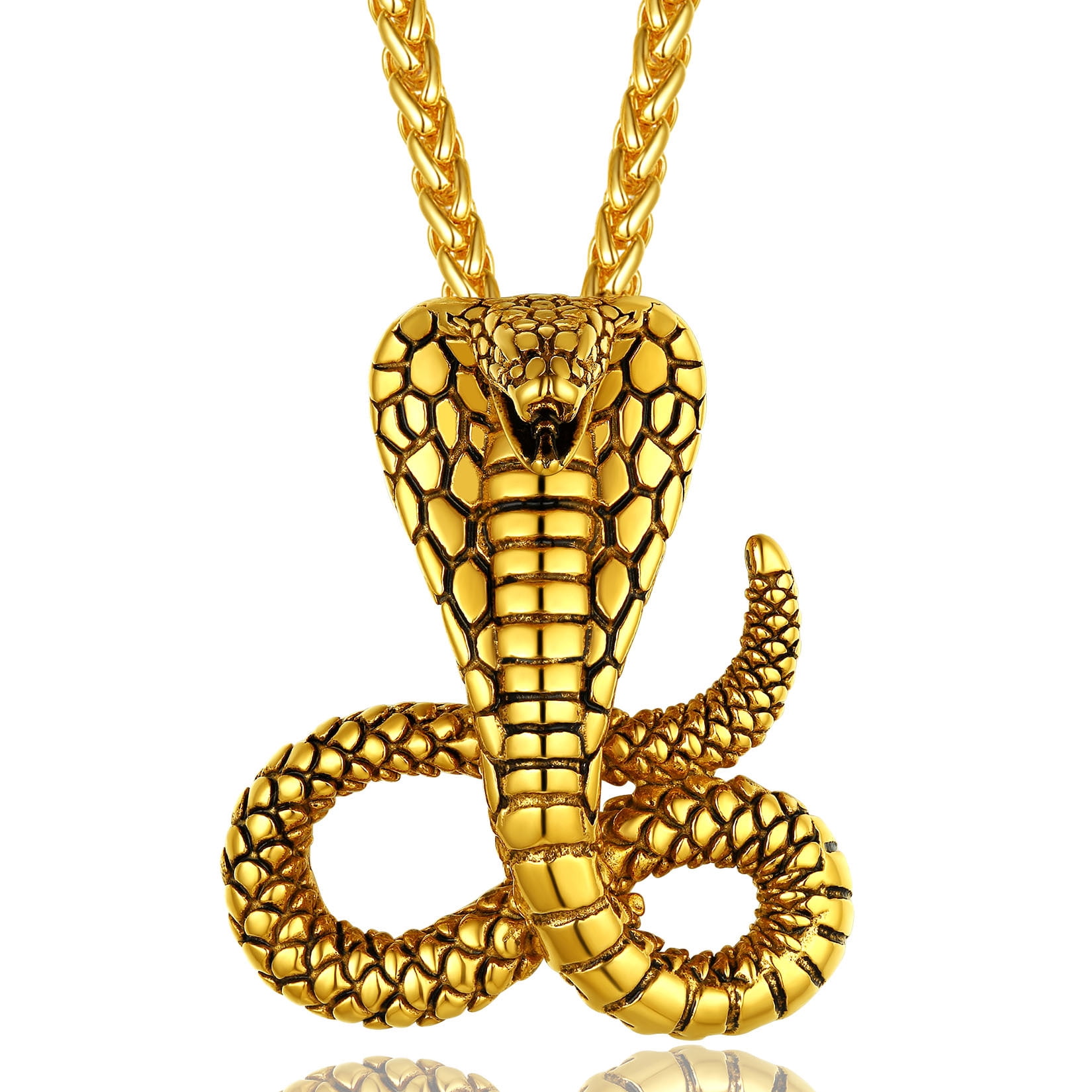 ChainsProMax Retro Cobra Snake Necklace, Statement Serpent Gothic ...