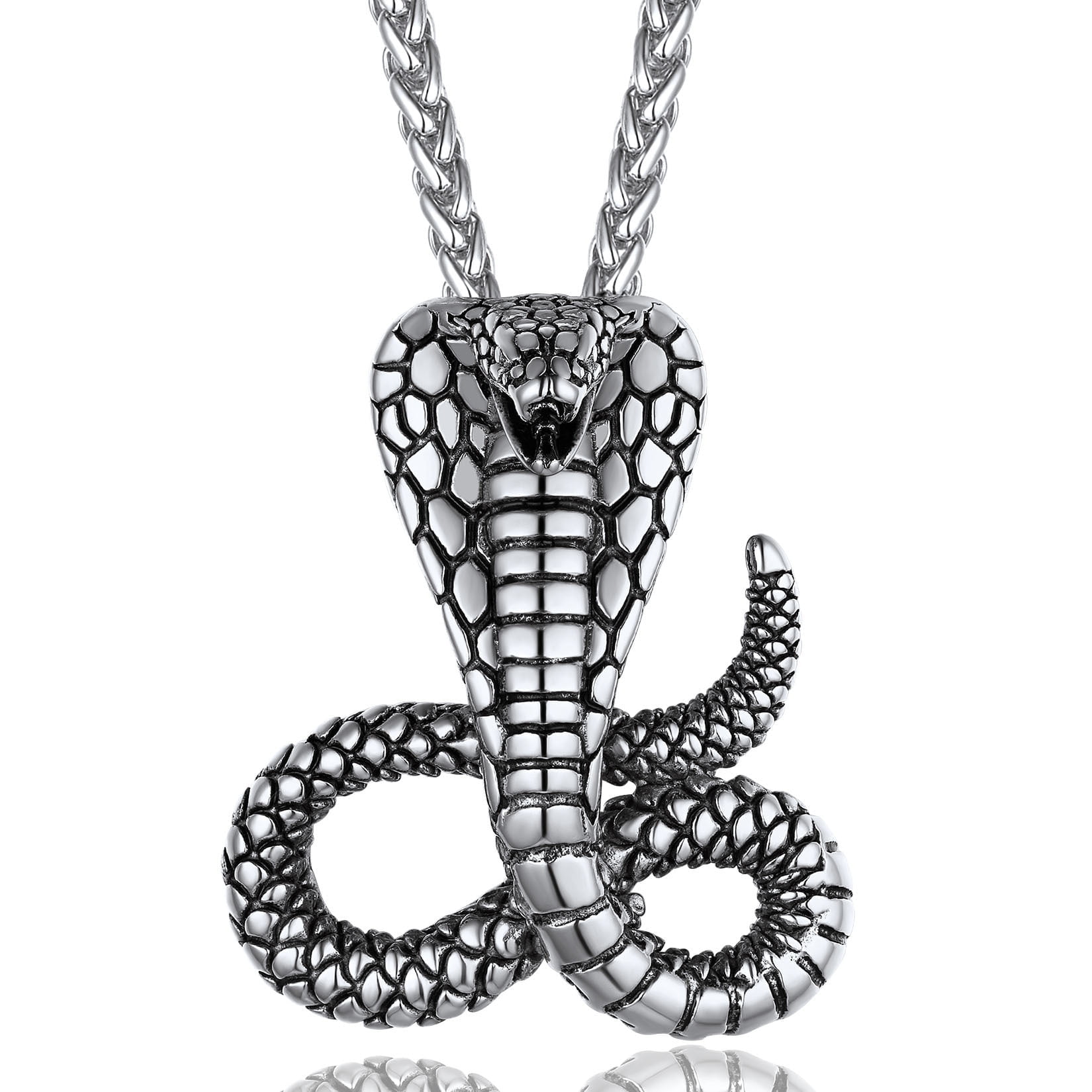 ChainsProMax Retro Cobra Snake Necklace, Statement Serpent Gothic ...