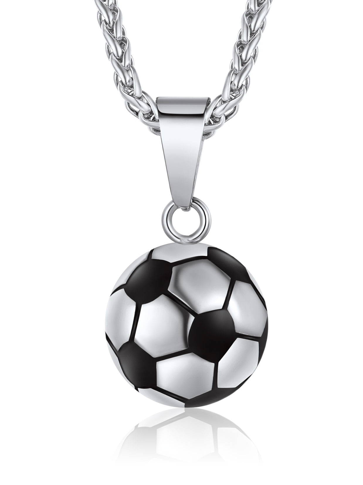 ChainsProMax Men's Soccer Ball Charm Necklace, Stainless Steel Sport ...