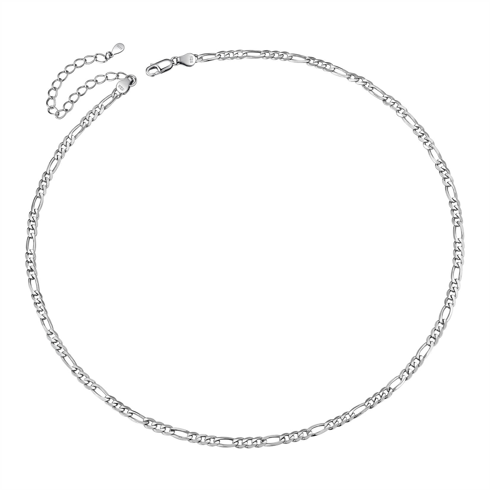 ChainsProMax Solid 925 Sterling Silver Figaro Chain Men Women Necklace ...