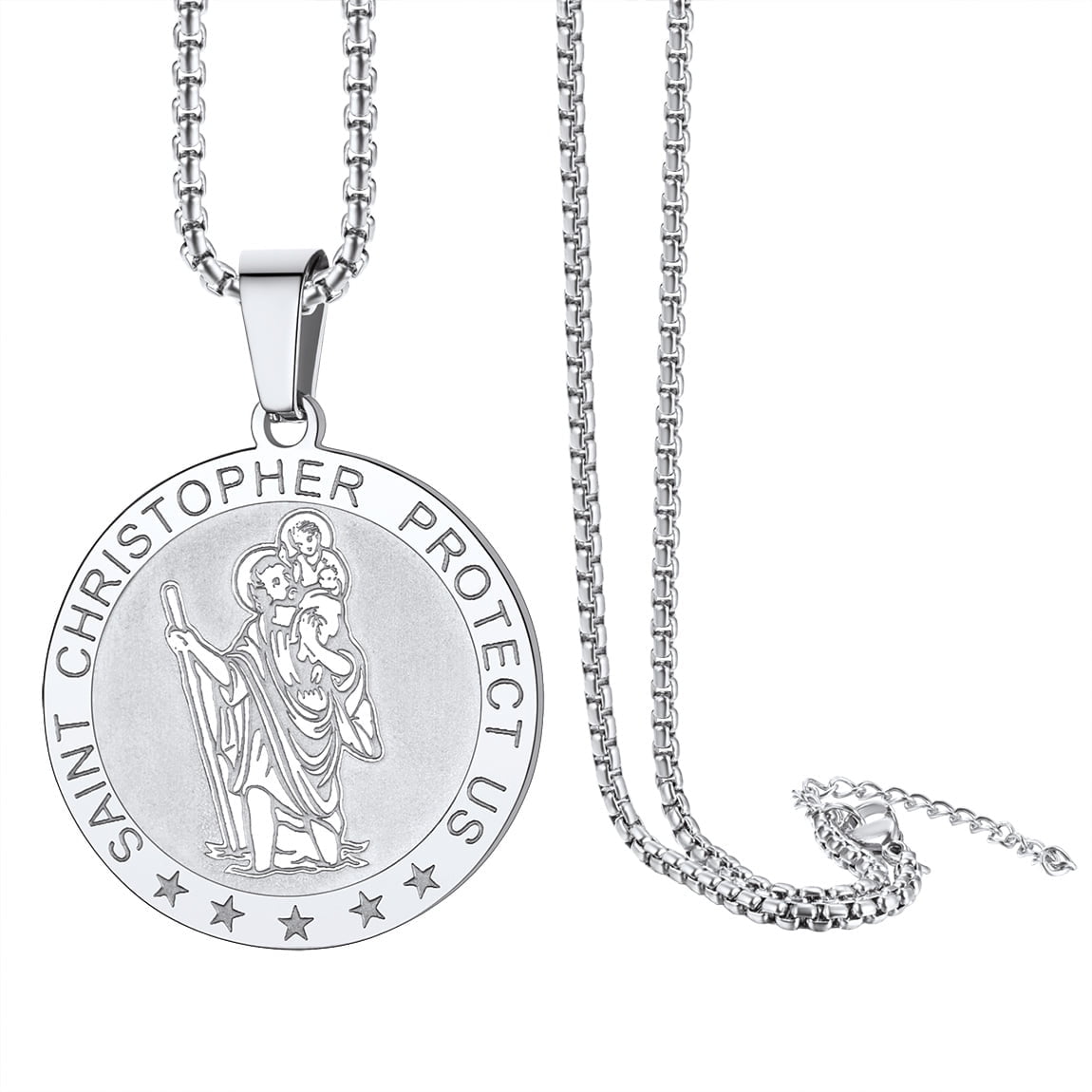 "ChainsProMax St. Christopher Medal Necklace for Men, Christian Pendant ...