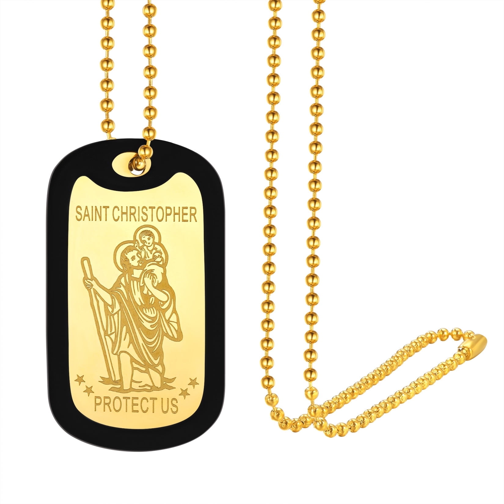 ChainsProMax St Christopher Necklace for Men, Patron Saints of ...