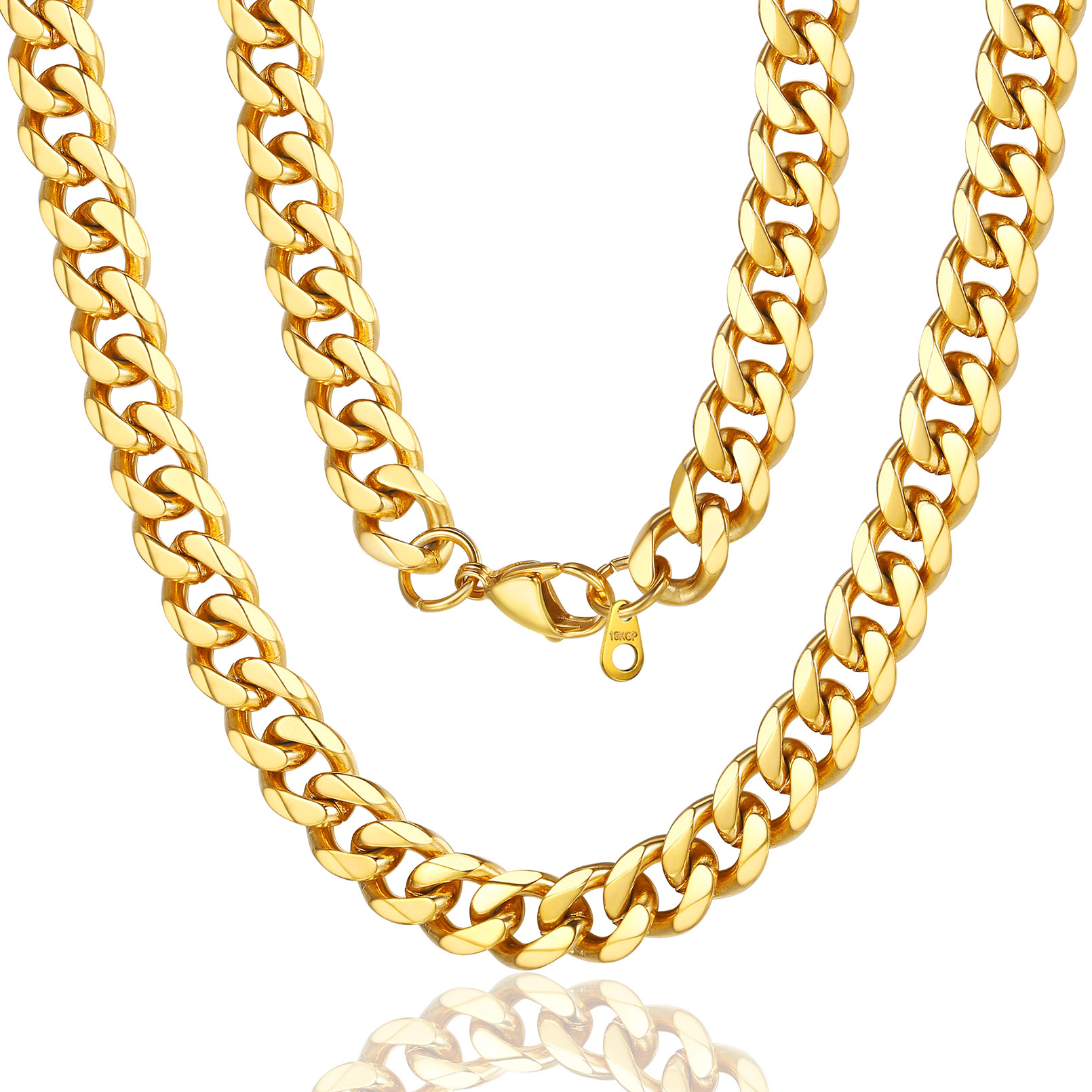ChainsProMax Stainless Steel Cuban Link Chain for Men 9mm 20 inch ...