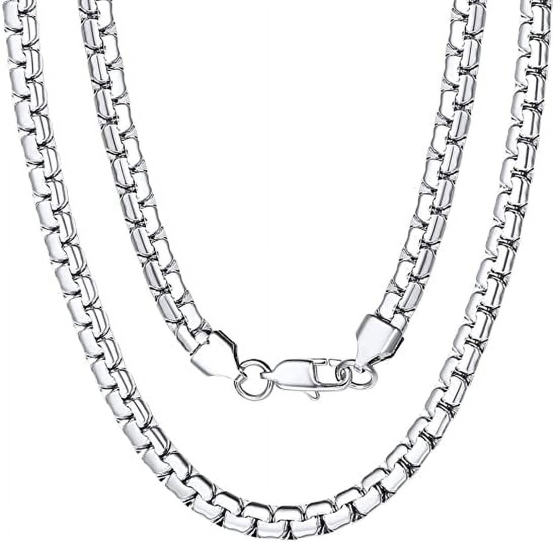 ChainsProMax Stainless Steel Flat Box Chain Male Necklace 22inch 6mm ...