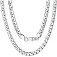 ChainsProMax Stainless Steel Flat Box Chain Male Necklace 22inch 6mm ...