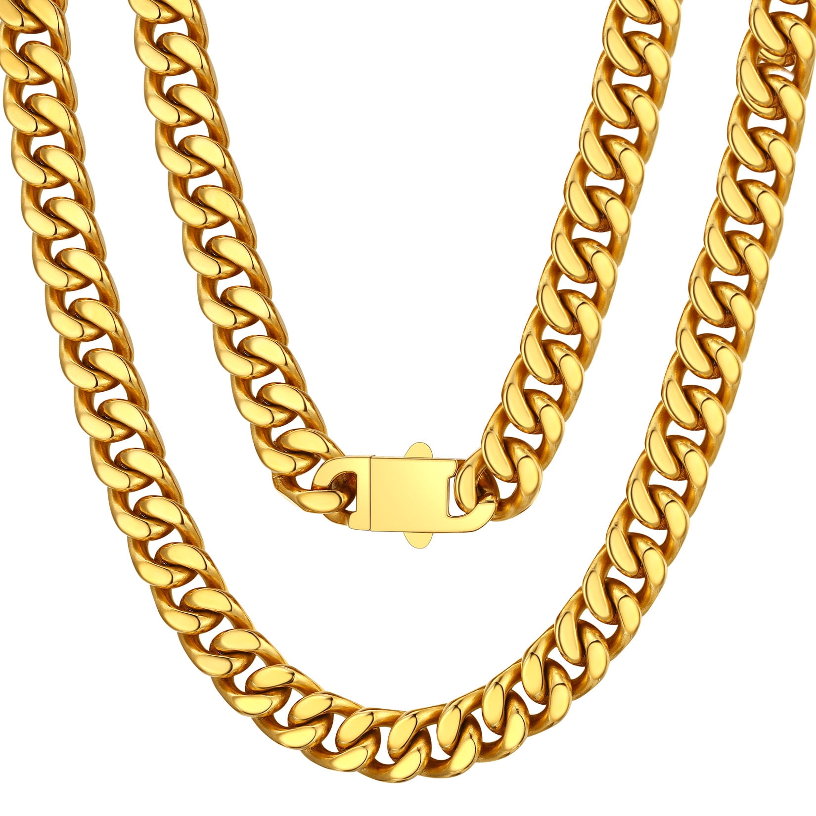 ChainsProMax Thick Gold Chain Necklace 18inch Chain Choker Cuban Link ...