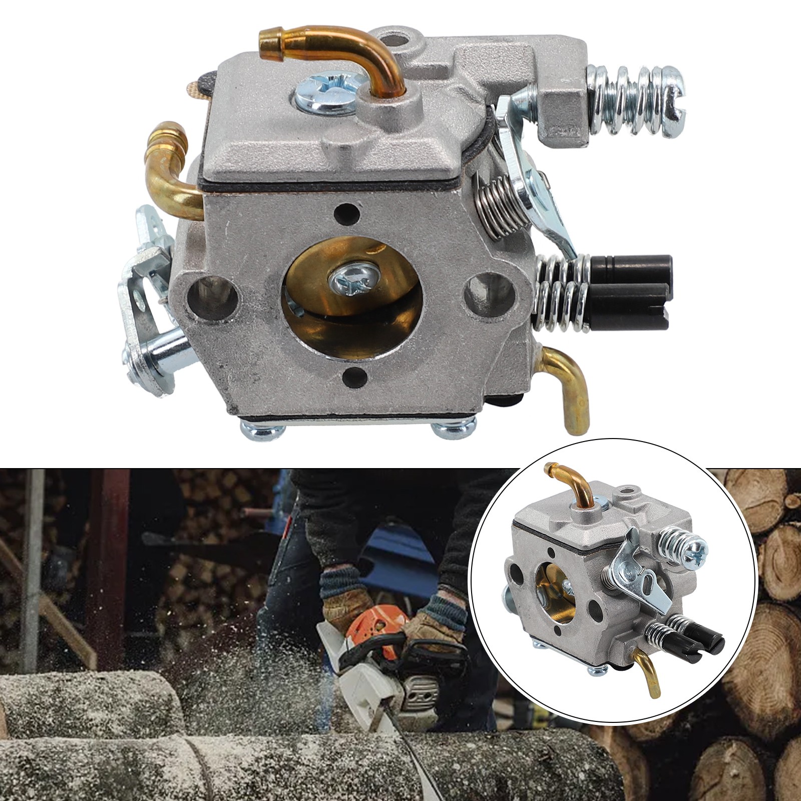 Chainsaw Carburetor for 45cc 52cc 58cc 2 Stroke Engine Chinese Chainsaws 4500 5200 5800 Model ...