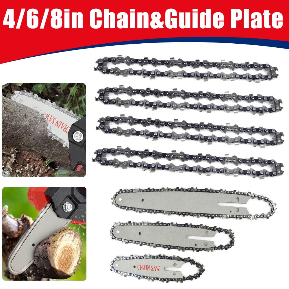Chainsaw Chain Replacement Kit And Blade Guide Fits For 4/6/8 Inch ...