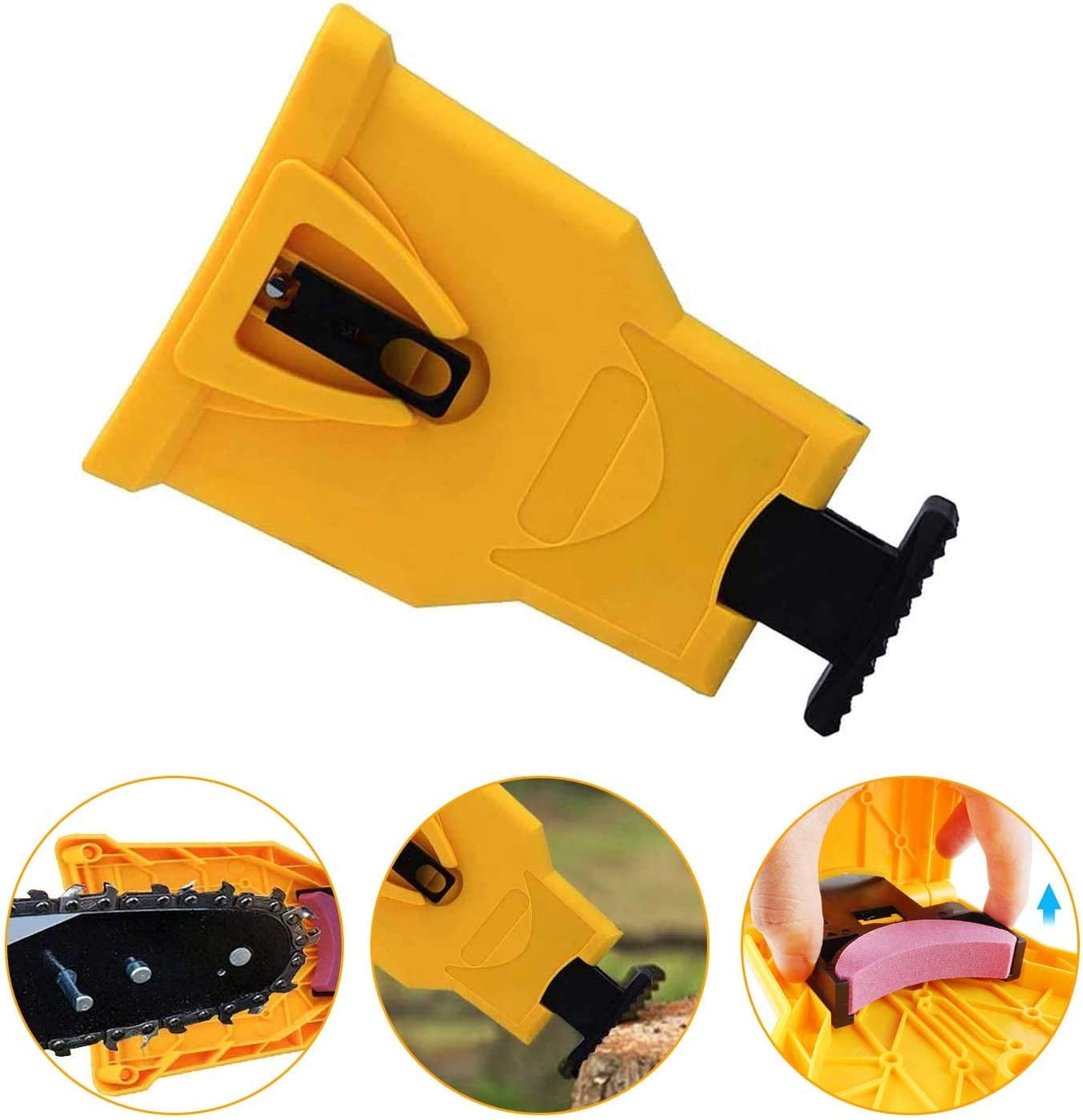 Chainsaw Chain Sharpener - Sharpening Stone With Guide - Fast And ...