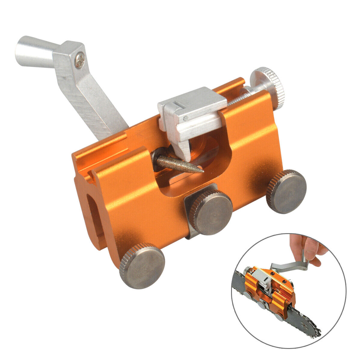 Chainsaw Chain Sharpening Jig Portable Hand Crank Sharpener Tool Set ...