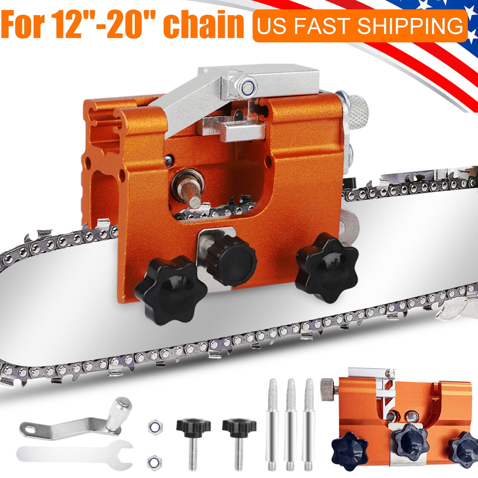 Chainsaw Chain Sharpening Jig Portable Hand Crank Sharpener Tool Set ...