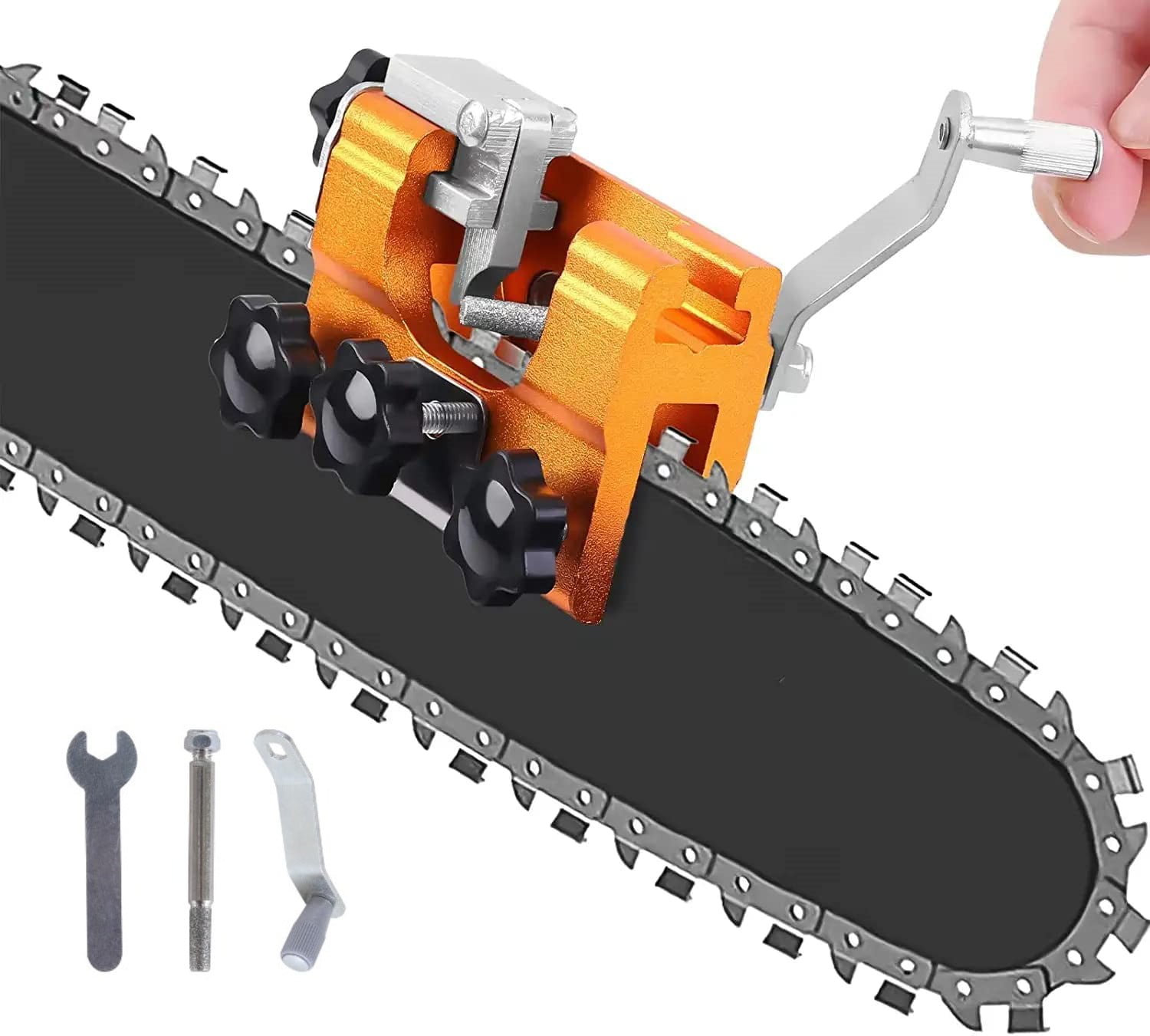Chainsaw Chain Sharpening Tool, Hand-Cranked Chainsaw Sharpening Jig ...