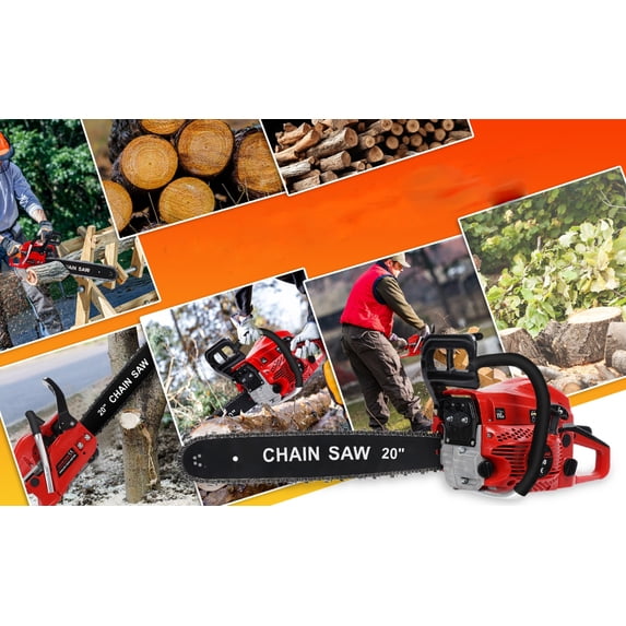 Chainsaw Happydeer 58CC Gas Chainsaw Handheld Cordless Logging Saw, 2 ...